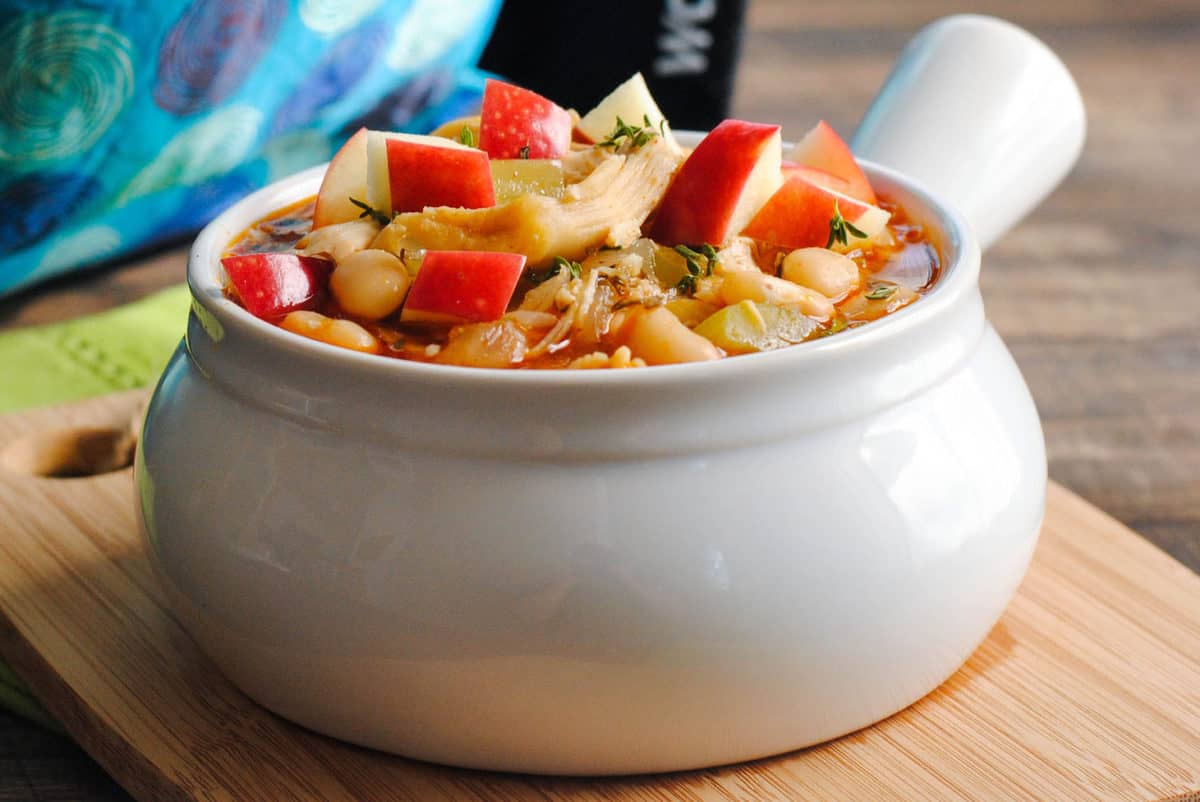 Slow Cooker Chicken Apple Cider Chili - Foxes Love Lemons