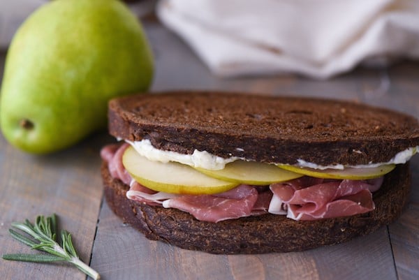 Prosciutto & Pear Sandwich with Herbed Parmesan Mayo - Foxes Love Lemons