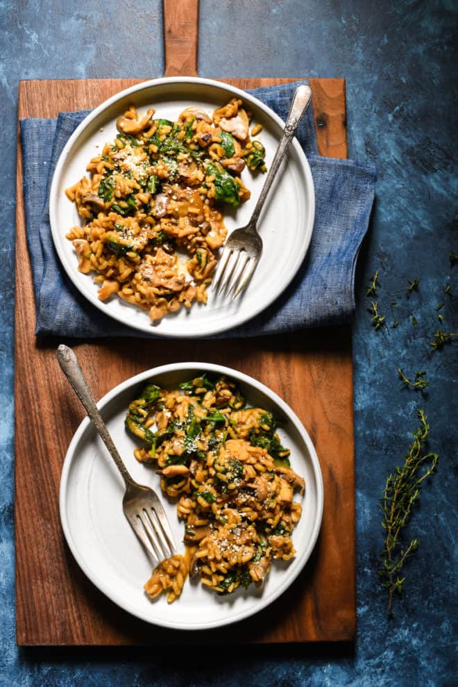 Gourmet Mushroom Risotto with Kale - Foxes Love Lemons