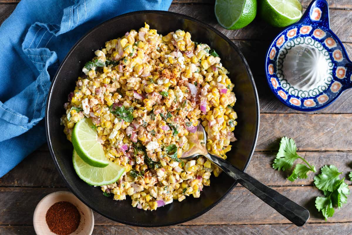 Elote Corn Salad (Mexican Roasted Corn) - Foxes Love Lemons