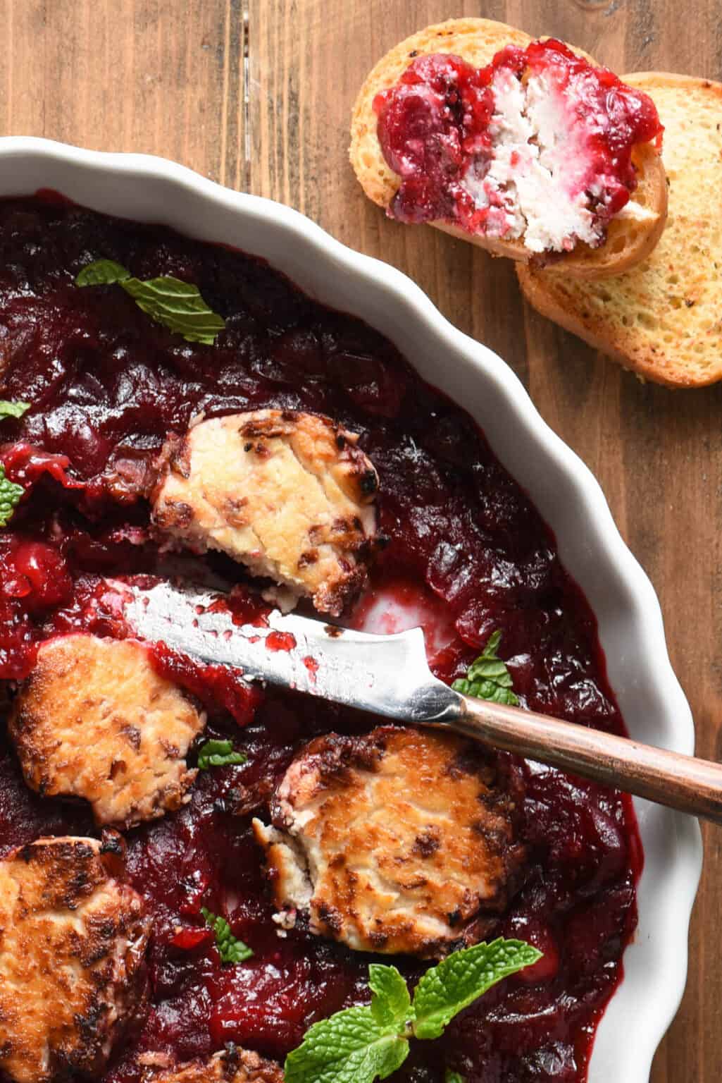 Baked Goat Cheese With Cranberries - Foxes Love Lemons