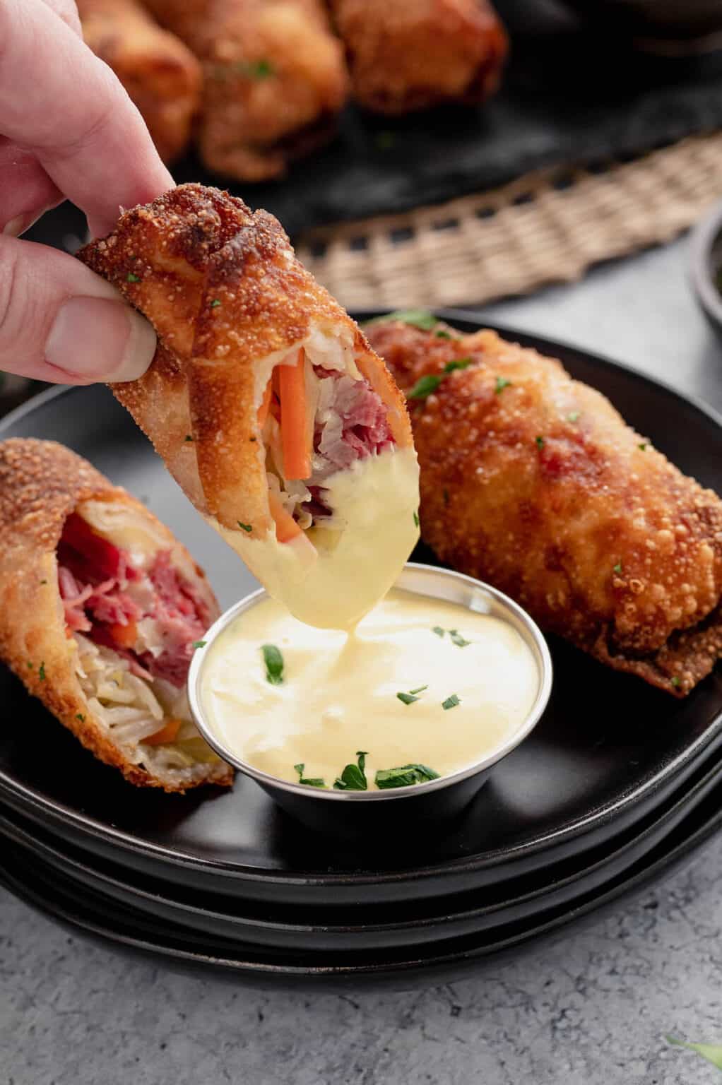 Corned Beef Egg Rolls - Foxes Love Lemons