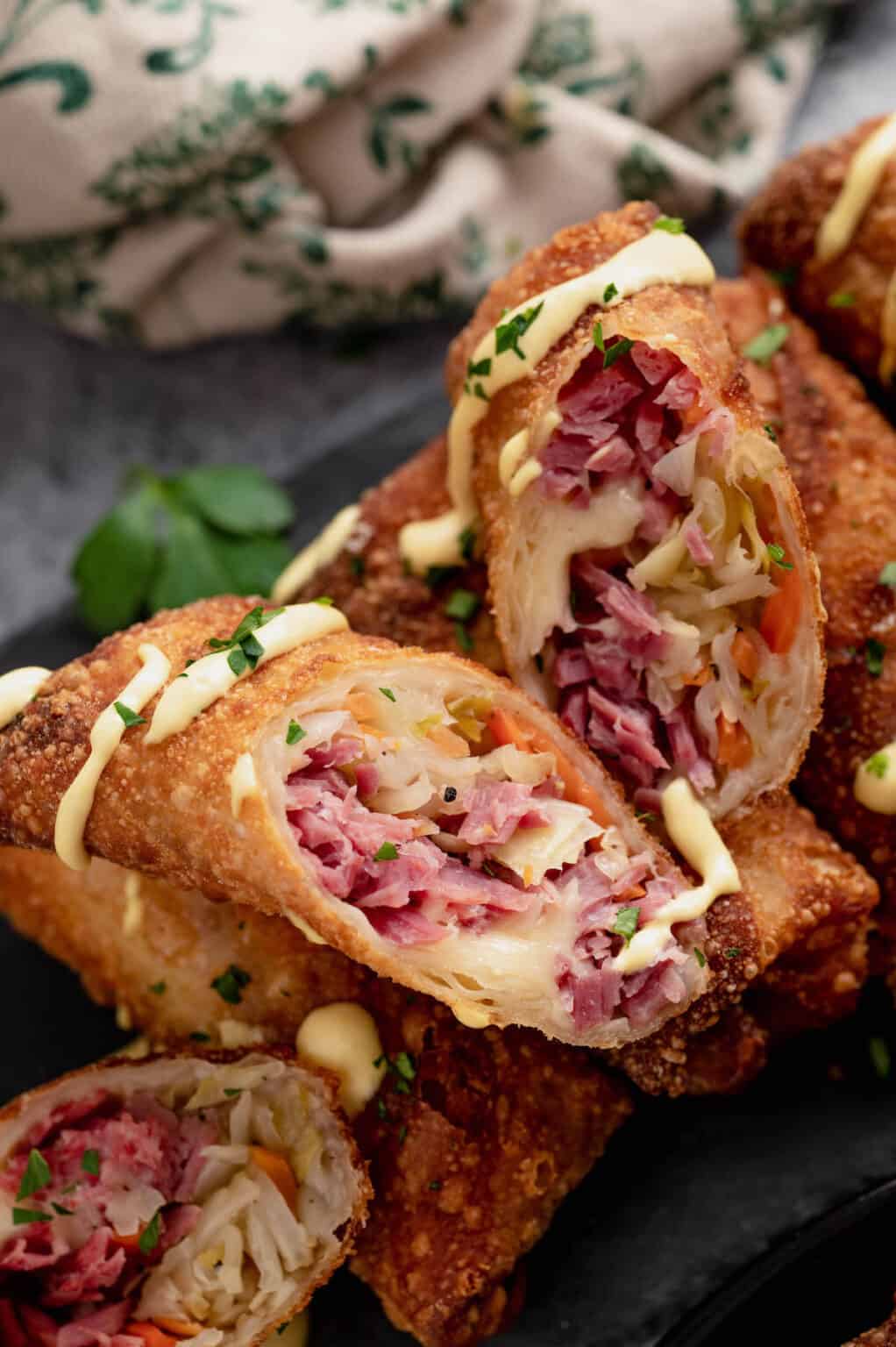 Corned Beef Egg Rolls - Foxes Love Lemons