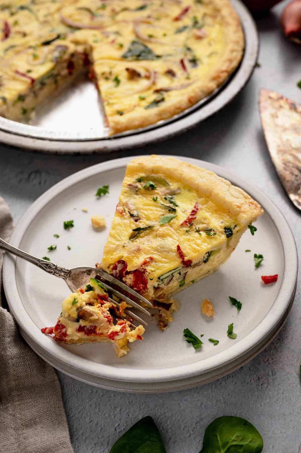 Vegetable Quiche Recipe (Vegetarian) - Foxes Love Lemons