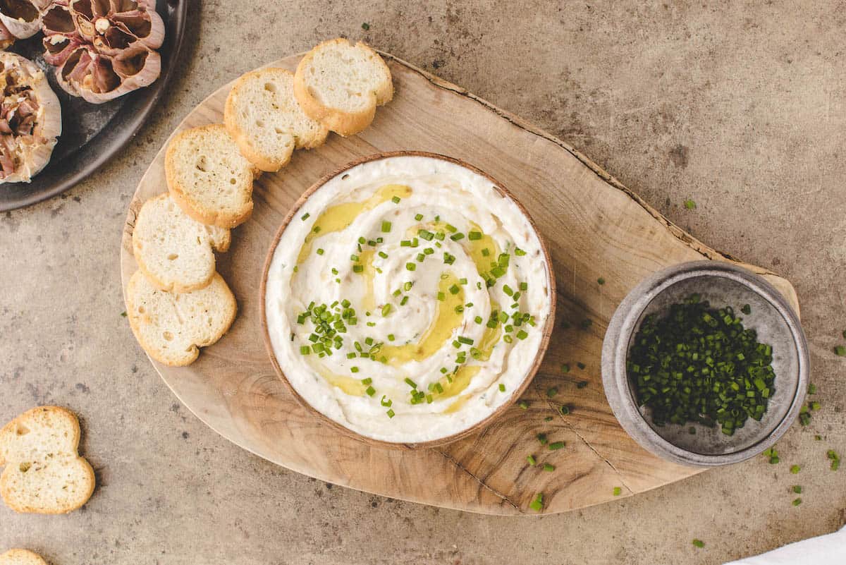 Roasted Garlic Dip - Foxes Love Lemons