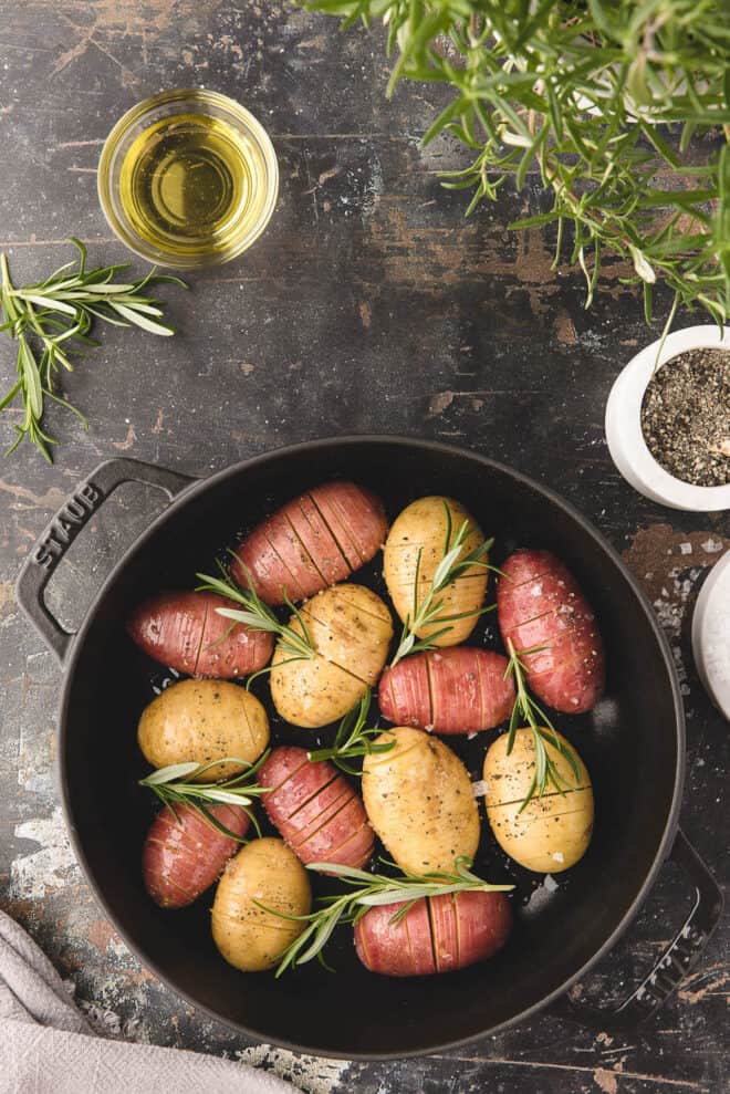 Mini Hasselback Potatoes - Foxes Love Lemons