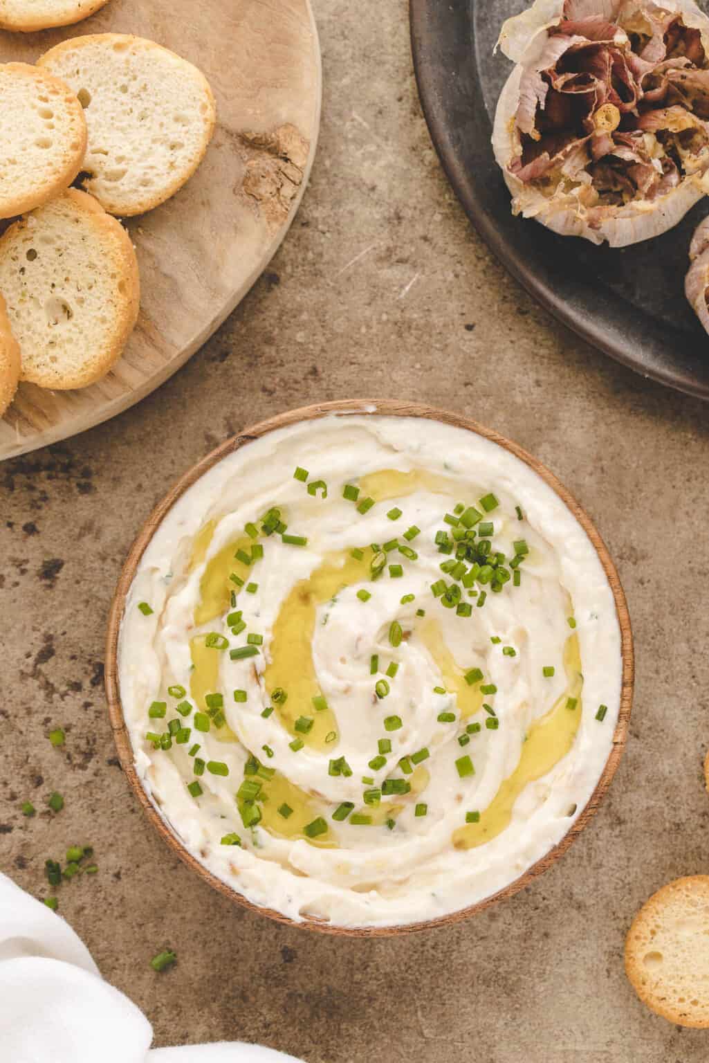 Roasted Garlic Dip - Foxes Love Lemons