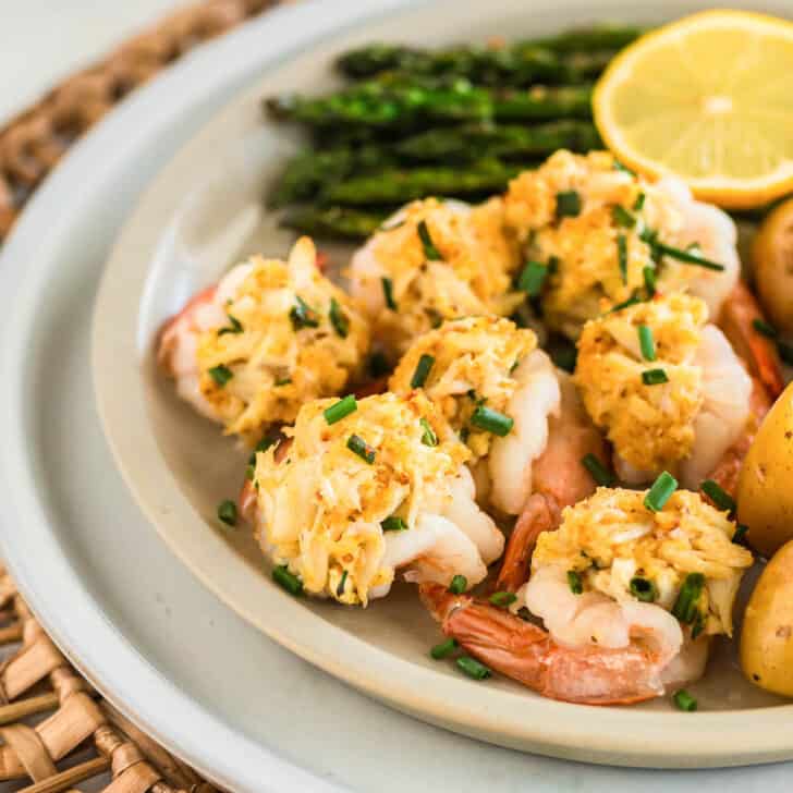 Baked Stuffed Shrimp with Crab - Foxes Love Lemons