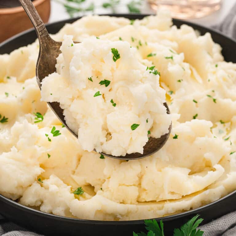 Homemade Mashed Potatoes with Heavy Cream - Foxes Love Lemons
