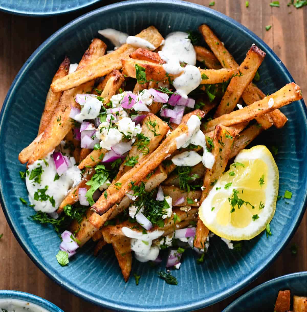 Greek Style French Fries - Foxes Love Lemons
