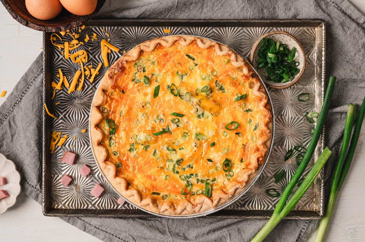 Ham And Cheese Quiche Recipe - Foxes Love Lemons