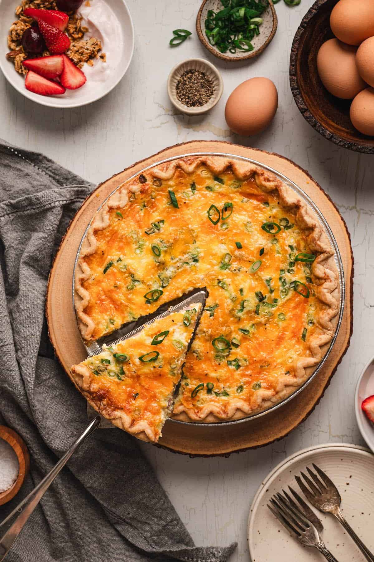 Ham And Cheese Quiche Recipe - Foxes Love Lemons