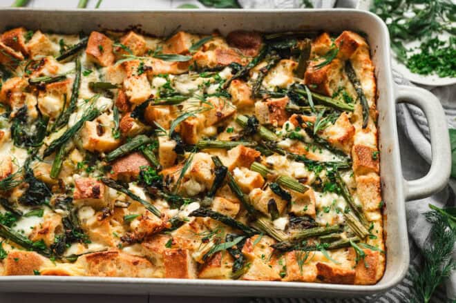 Egg Strata Recipe [Creamy Make-Ahead Brunch Bake] - Foxes Love Lemons