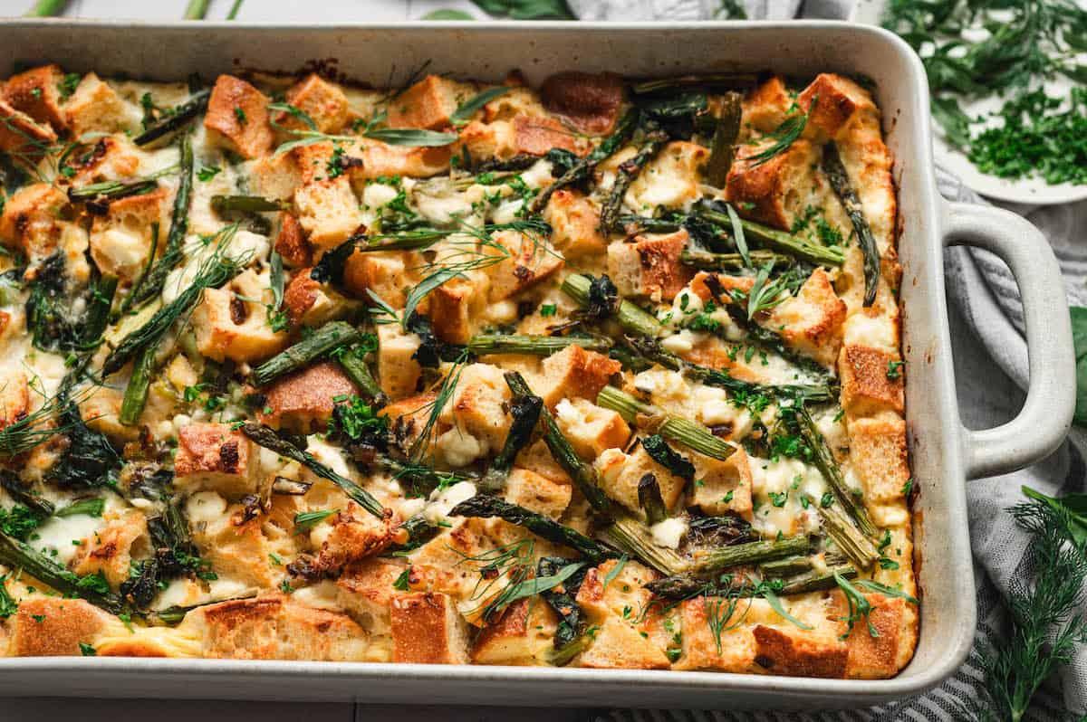 Egg Strata Recipe [Creamy Make-Ahead Brunch Bake] - Foxes Love Lemons