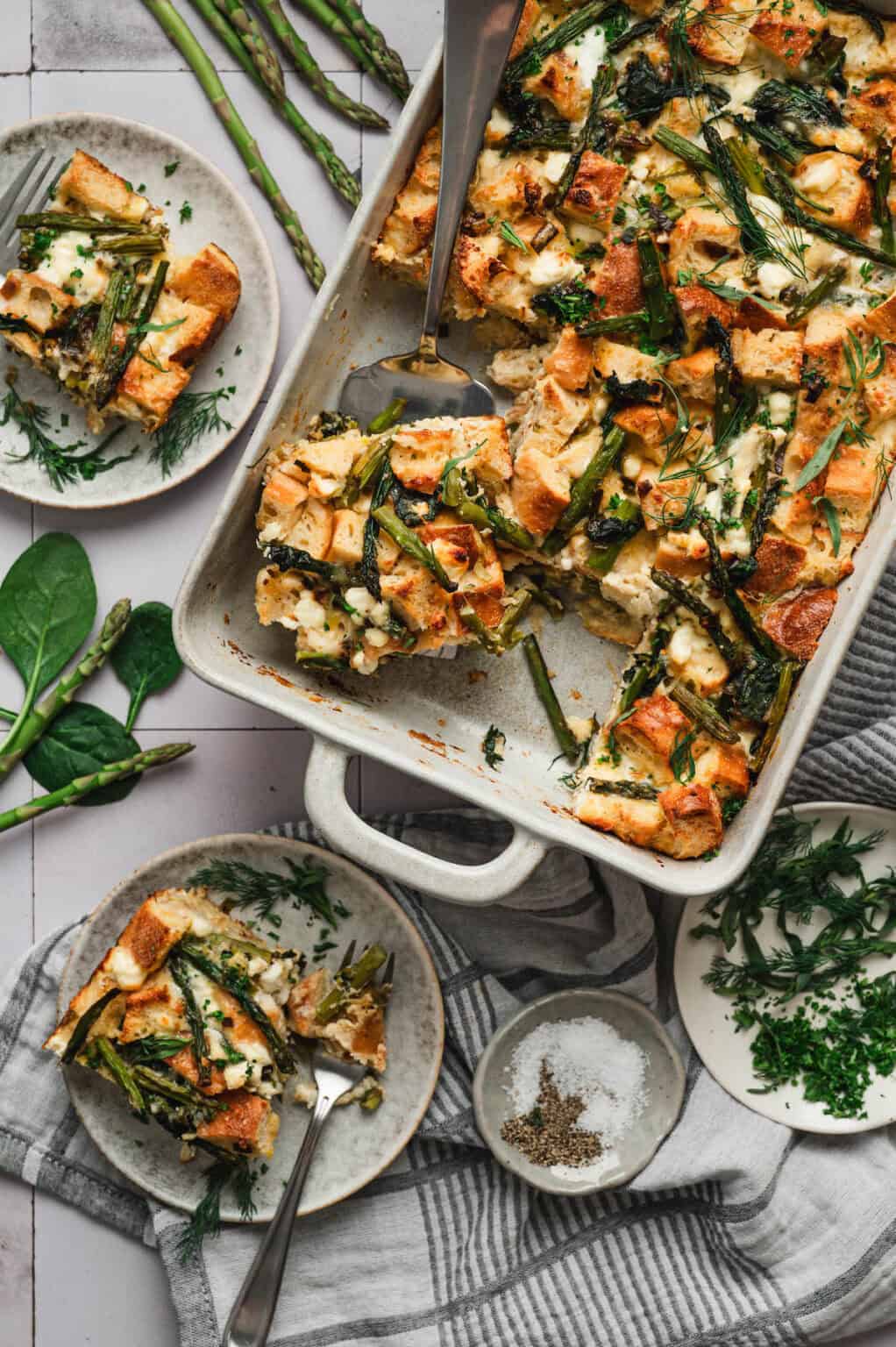Egg Strata Recipe [Creamy Make-Ahead Brunch Bake] - Foxes Love Lemons